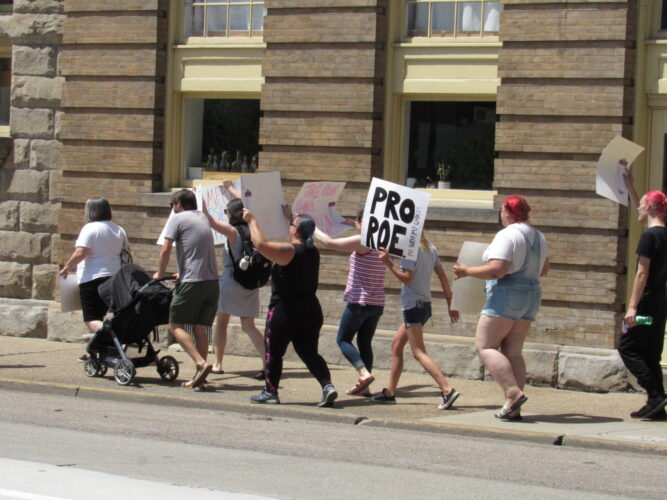 Small Group in Downtown Wheeling Protests Supreme Court Abortion Ruling ...